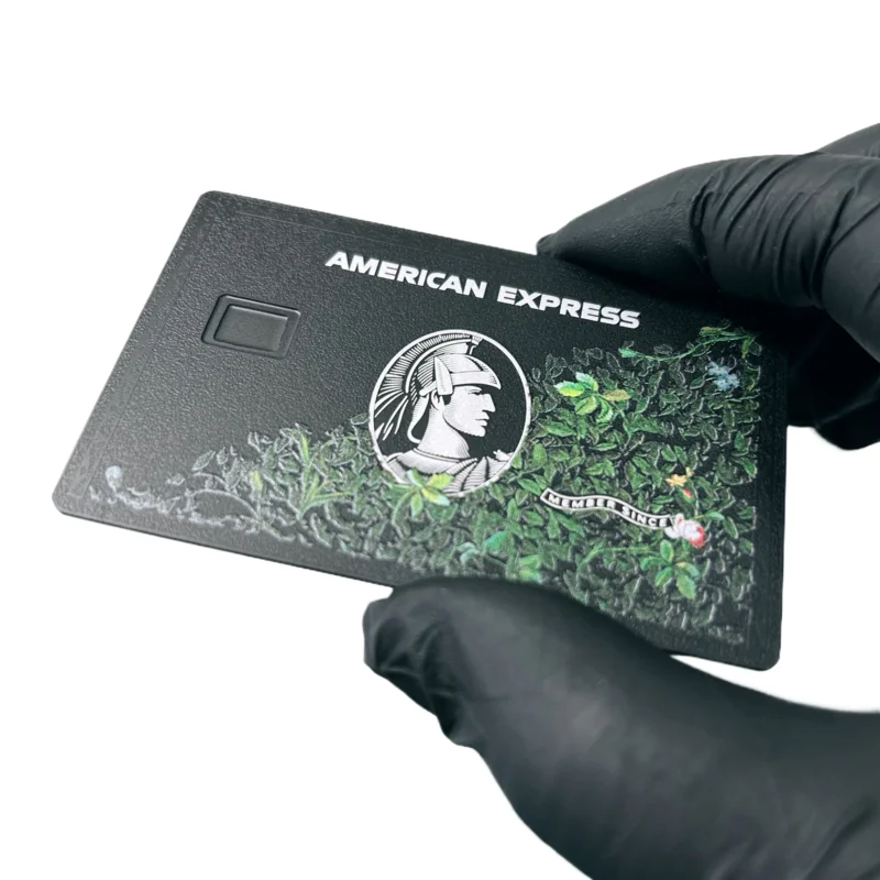 0.8mm Luxury Frosted Black Metal Amex Centurion Green Card Stainless ...