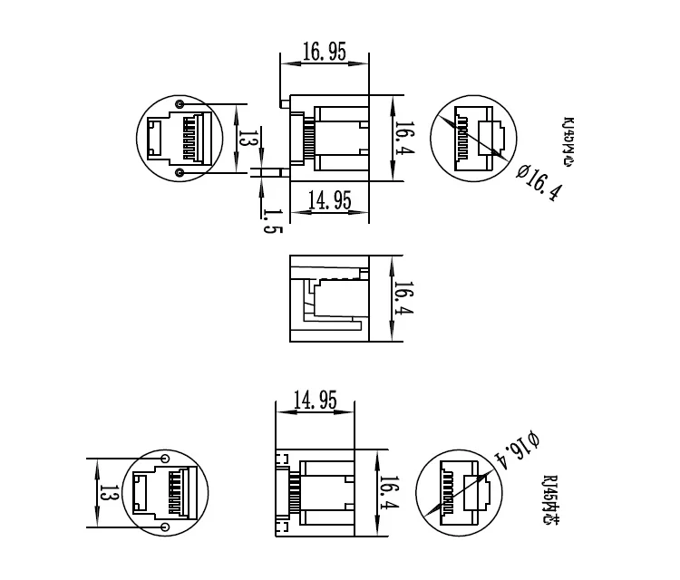 M19 Ip68 Rj45 Waterproof Ethernet Connector 8pin Panel Mount Male ...