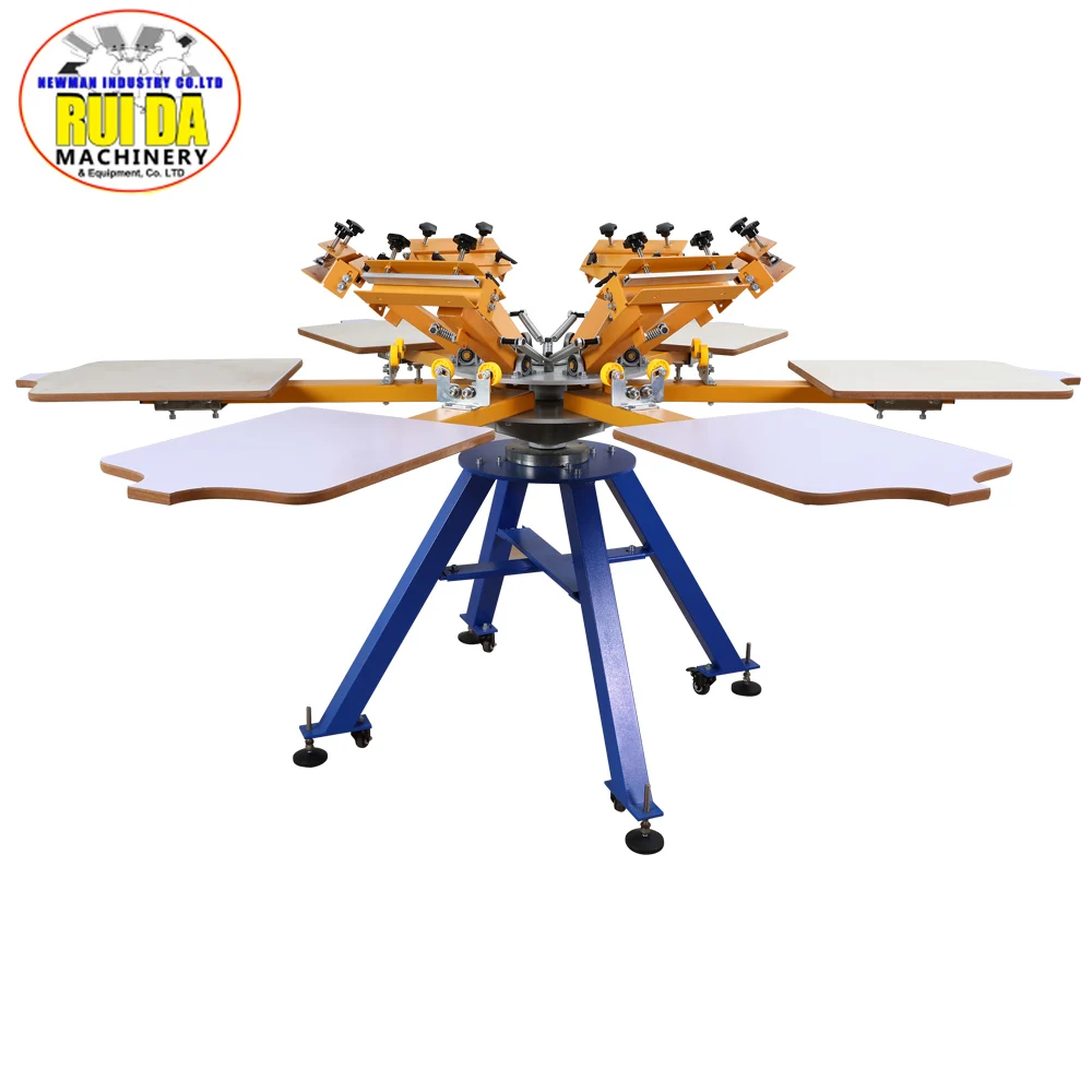 Manual Silk Screen Printing Machine Popular 6 Colors 6 Stations Manual ...
