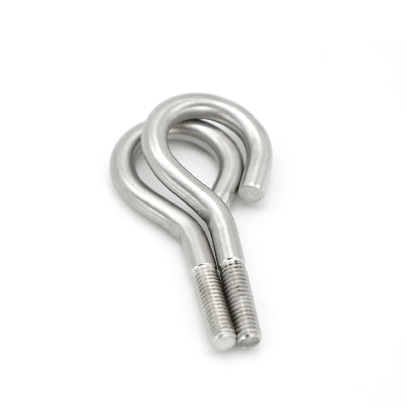 Stainless Steel Ss304 Threaded Hook Bolts Bent Eye Bolt Long Shank ...