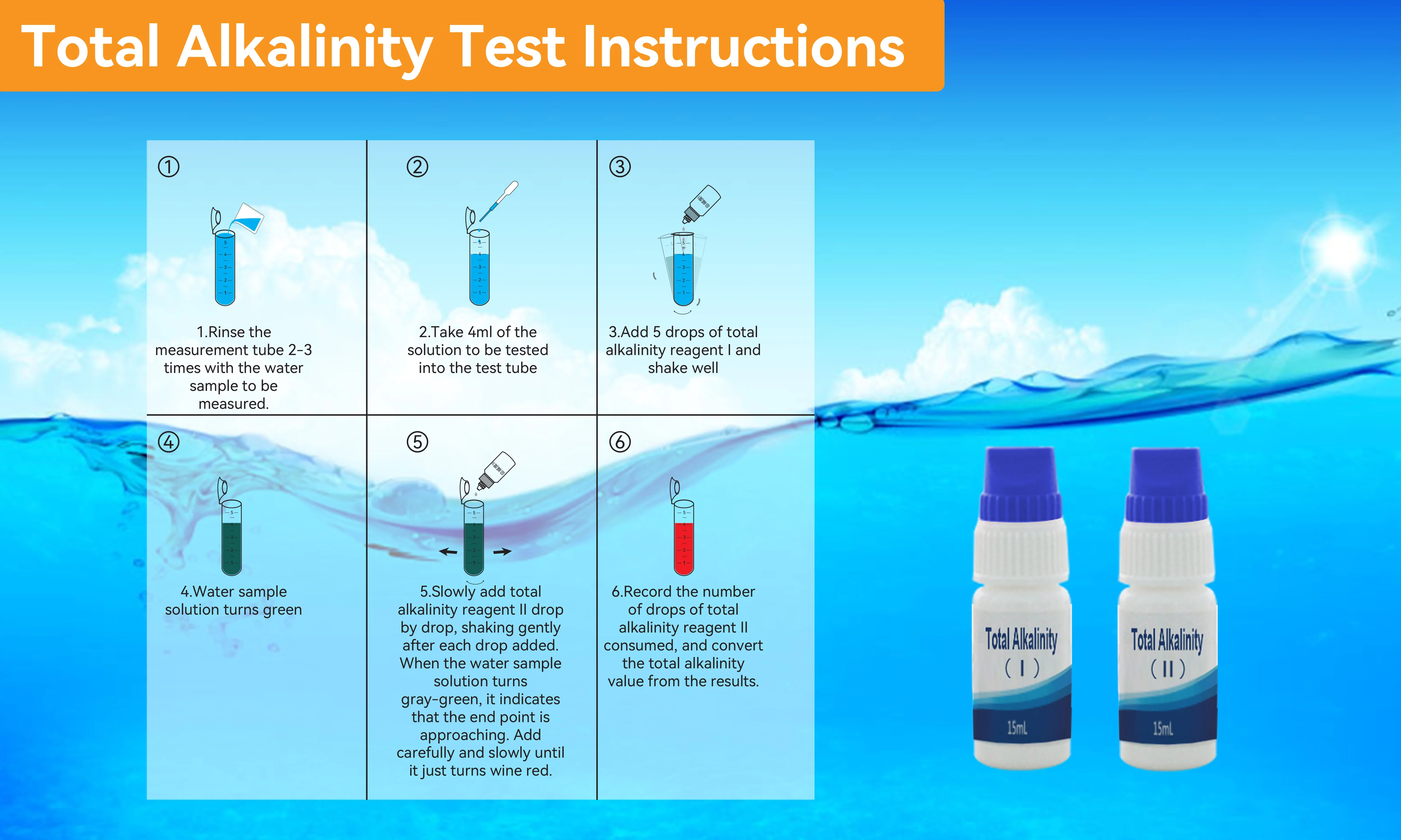 Merydi Total Alkalinity Test Kit - Accurate Water Quality Testing