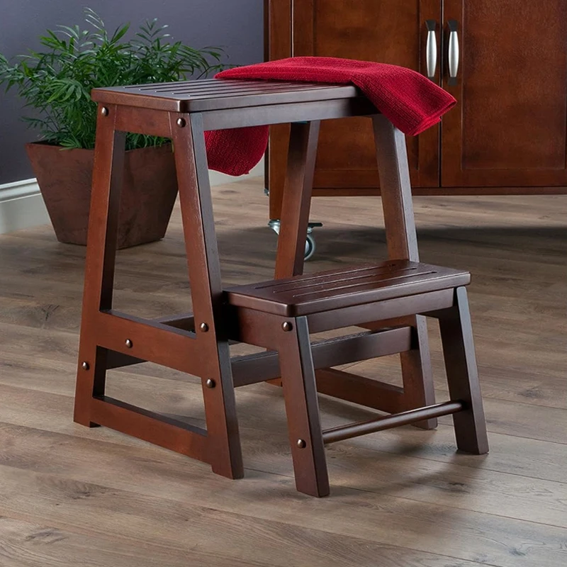 Folding Step Stool With Two Levels for Low and High Reaches Foot Stool ...