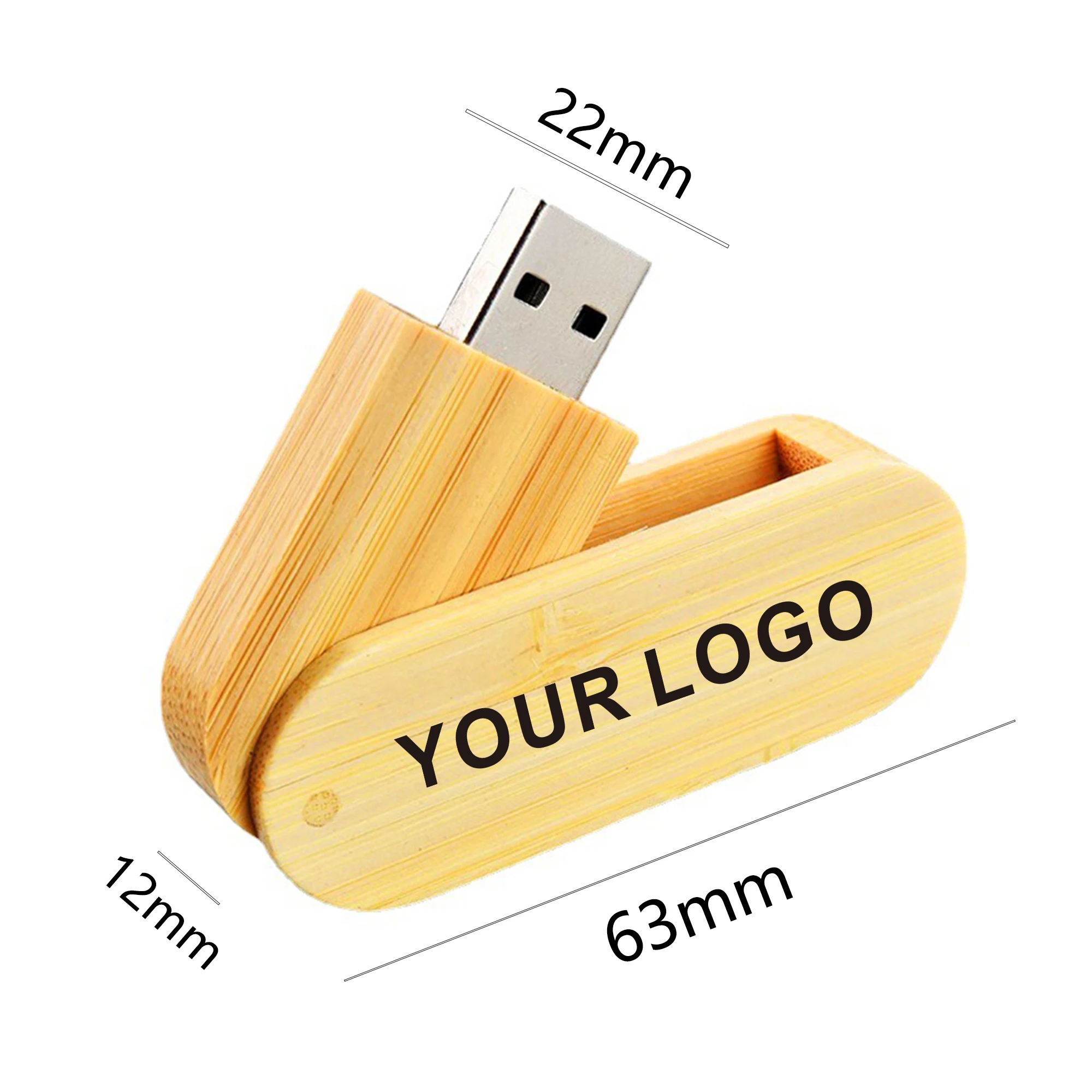 Laser Engraving Logo Swivel Wooden USB 2.0/3.0 Flash Drive 4GB 8GB 16GB ...