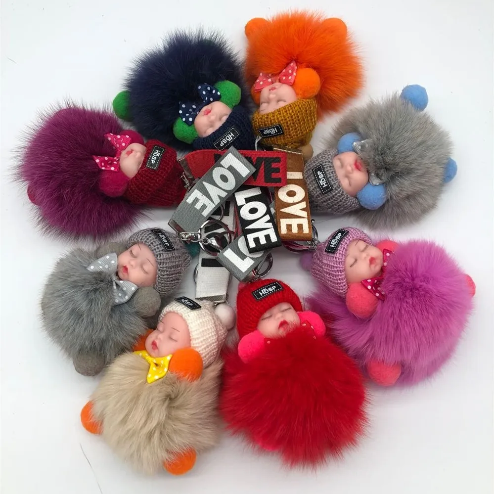 Cute Pom Pom Keychain Accessories Fur Puff Ball Keychains - Buy Factory ...