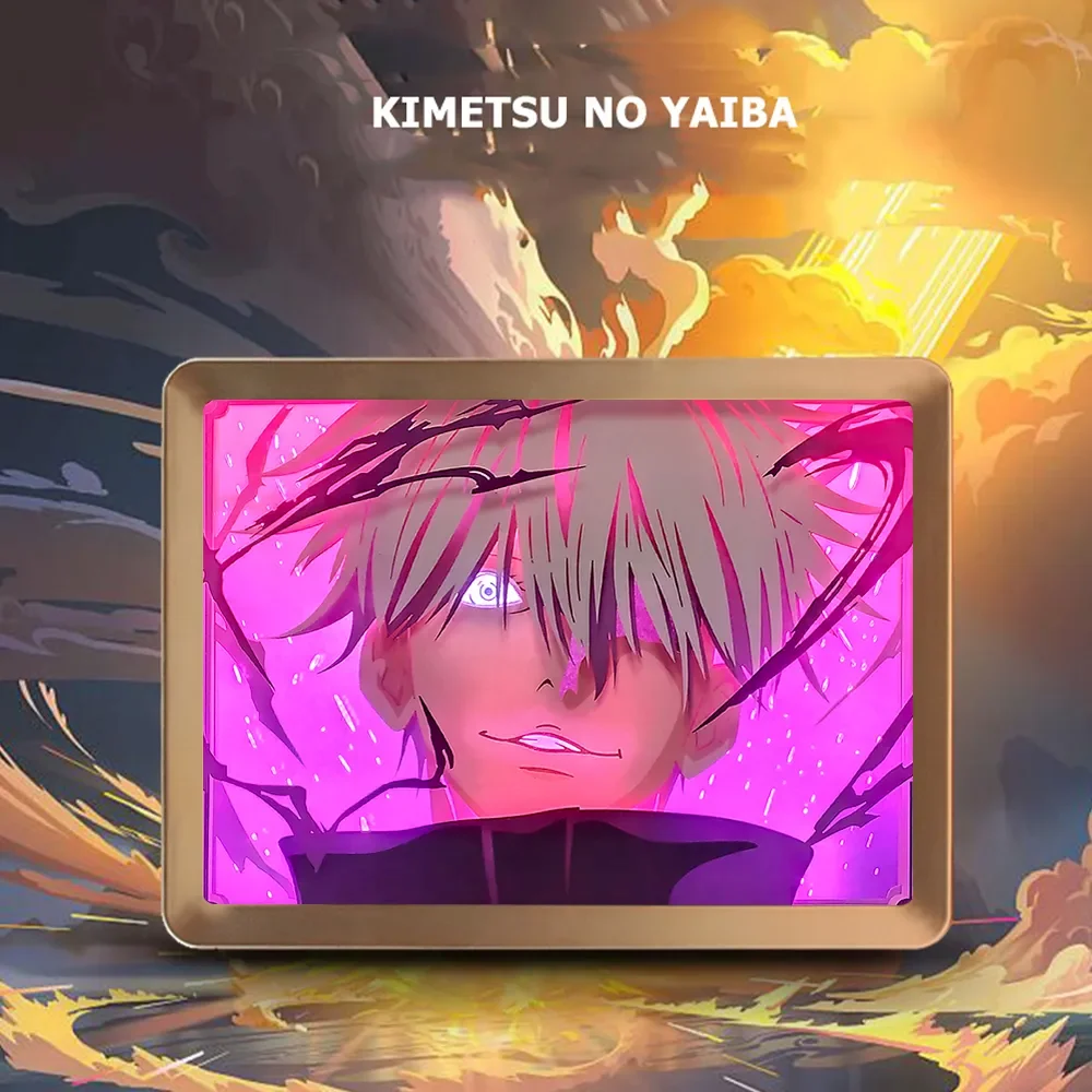 Jujutsu Kaisen Figure Set Gojo Satoru Figure Anime Paper Cut Light Box ...