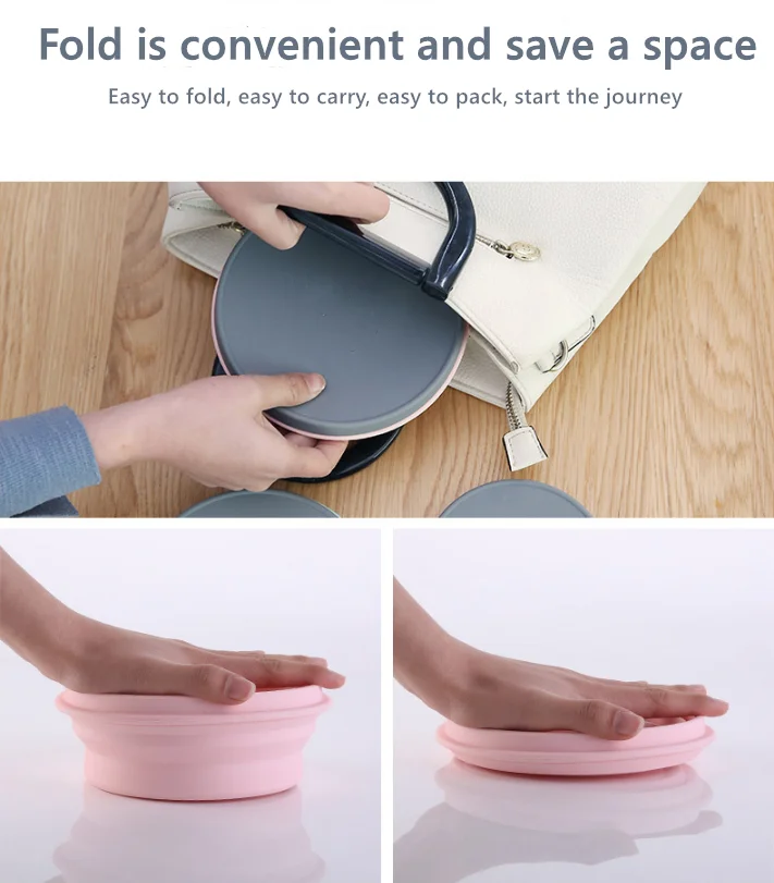 Outdoor Silicone Folding Bowl Portable Silicone Collapsible Bowl Cover ...