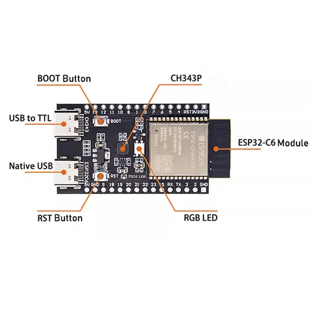 ESP32-C6 Development Board - 4MB/8MB Flash, RISC-V Core