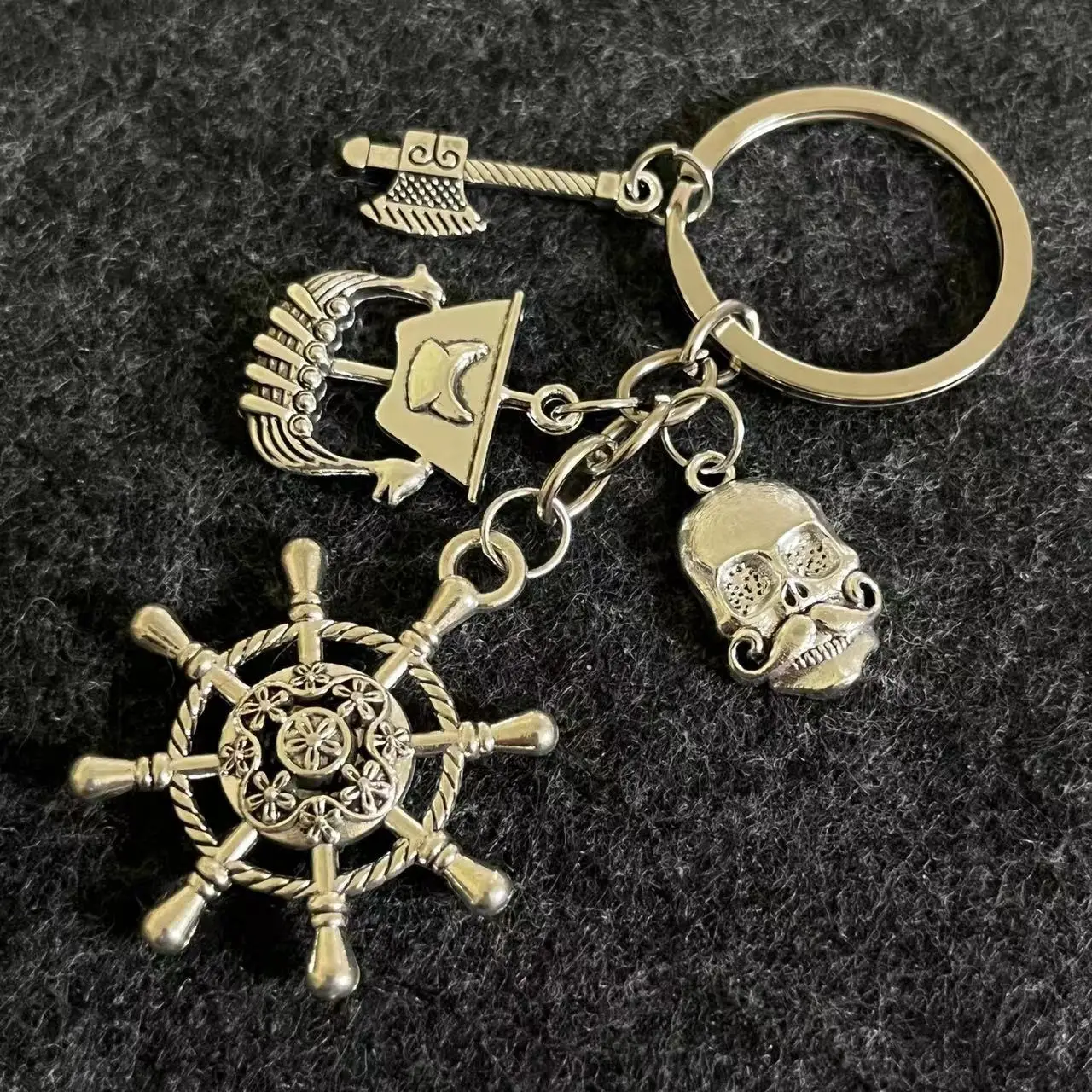 Unique Pirate Ship Lighthouse Tomahawk Compass Keychains Skulls Ship ...
