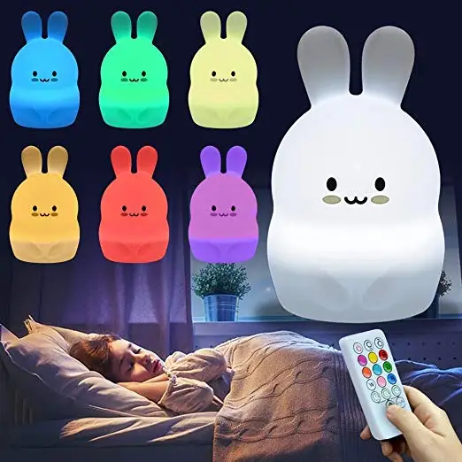 Adorable Silicone Led Night Light Remote Control Touch Sensor Cute ...