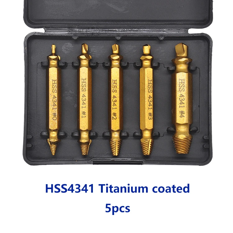 4pcs Hss Cobalt Damaged Screw Extractor And Remover With Tin Coating ...