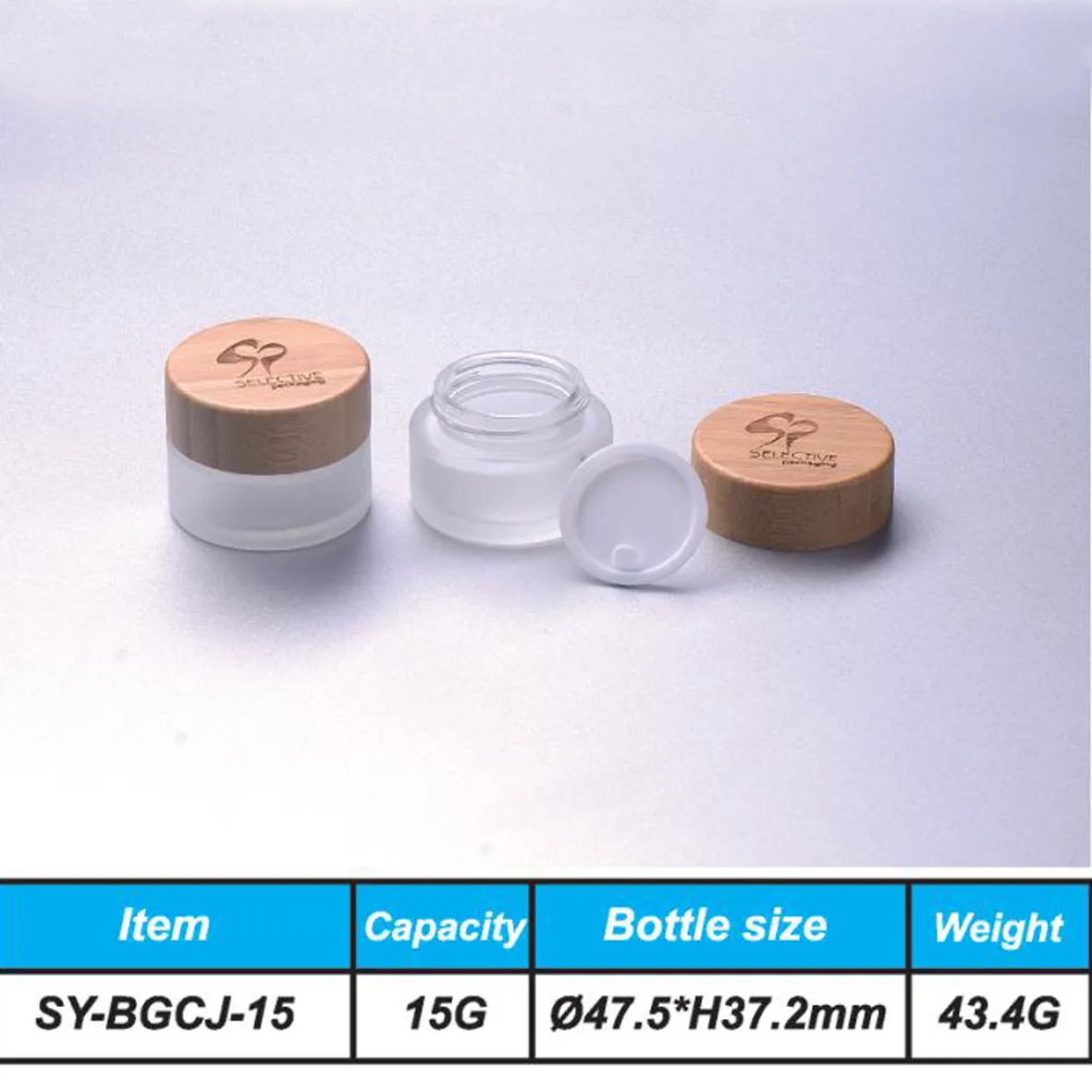 5g 15g 30g 50g 100g Matte Glass Cream Jar Empty Cosmetics Jars Sub ...