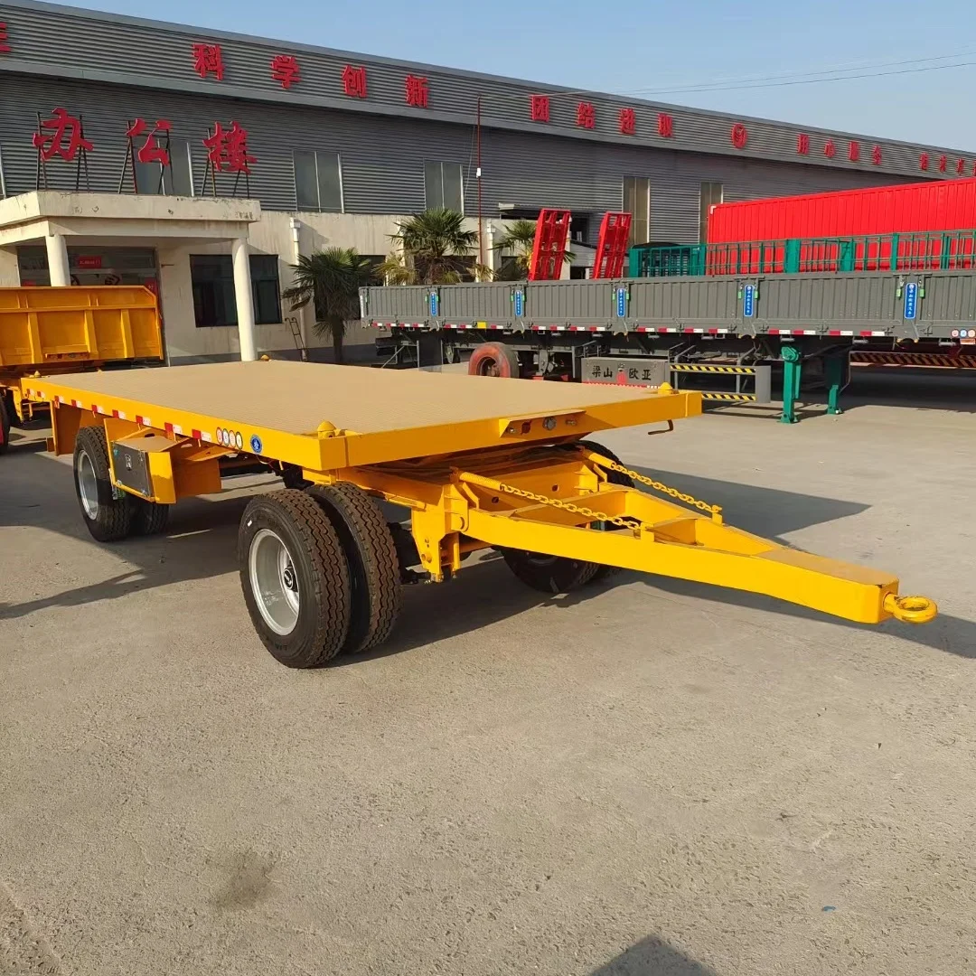 Six Meters Container Flat Bed Flatbed Semi Trailers - Buy Made In China ...