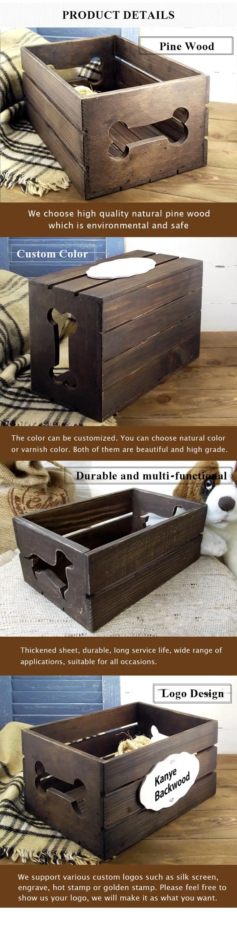 High Quality Custom Wood Vegetable And Fruit Storage Crates Stain ...