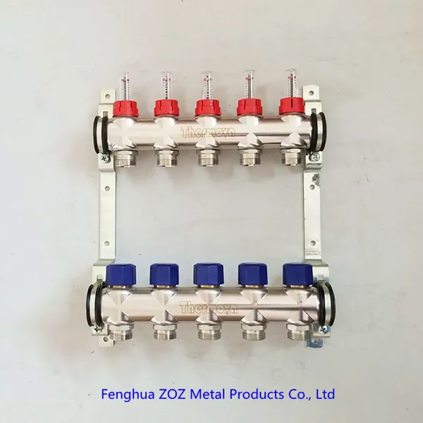 Inox Steel Distribution Manifold 5 Port Underfloor Heating Manifold ...