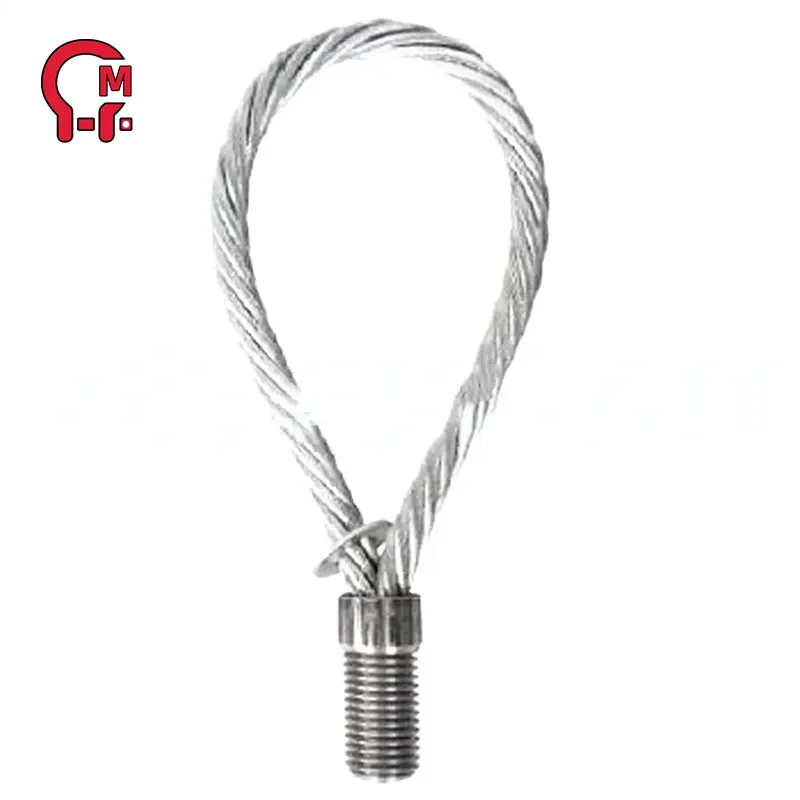 Heavy Duty Steel Wire Rope Threaded Lifting Loop Lifting Loop Wire Rope ...