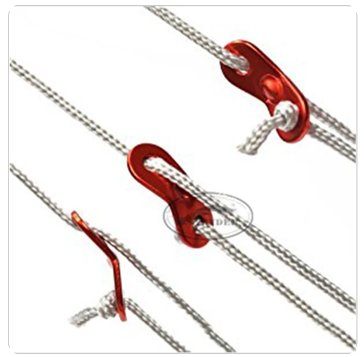 Camping Aluminum Alloy Awning Tent Guy Line Runner Rope Tightener Cord ...