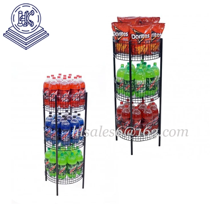 2 Tier Metal Wire Table Grid Dump Bin Display Rack Stand