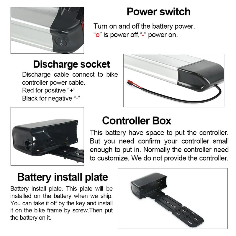 UPP Wholesale Rack Mount Lithium Ion Ebike Battery 48V 15ah