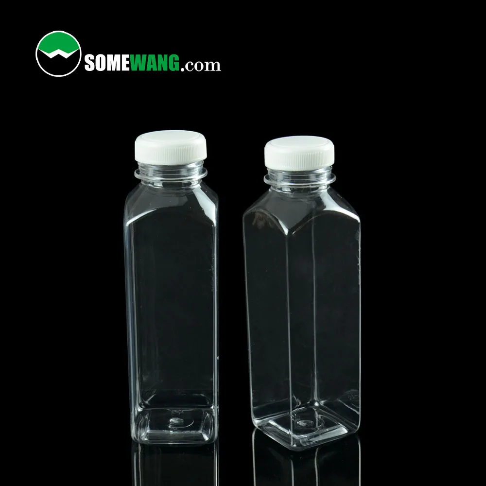 Clear Pet Square Plastic Juice Bottle Drinking Bottle For Beverage ...