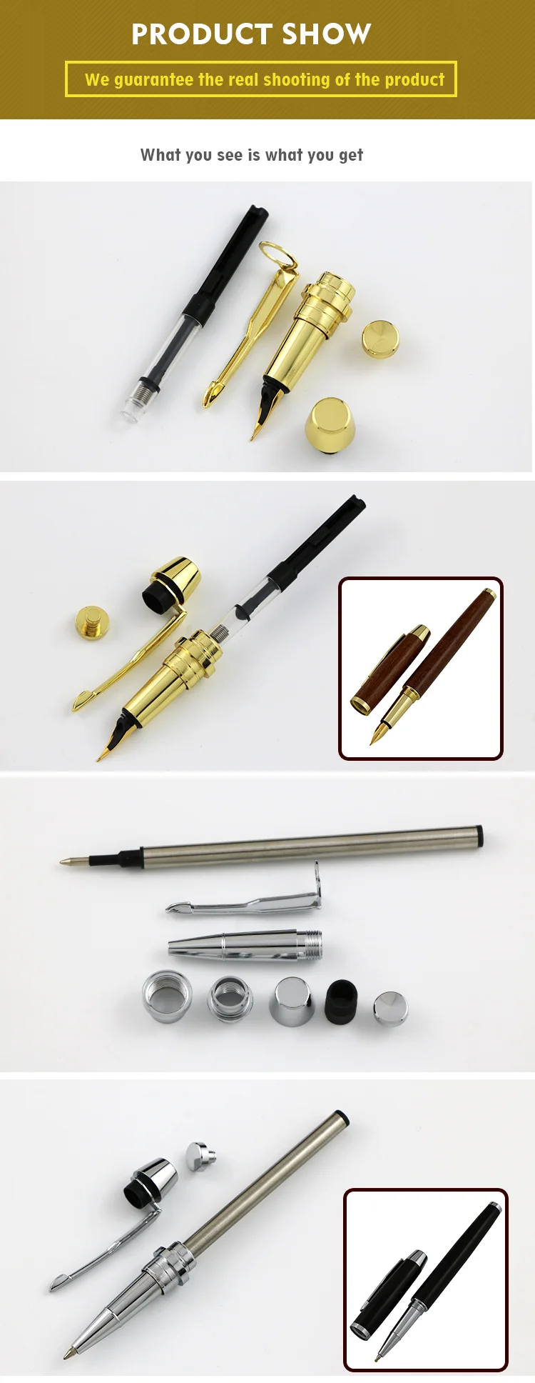 Jiangxi Fountain Roller Pen Making Part Assembly Craft Diy Kits Wood ...
