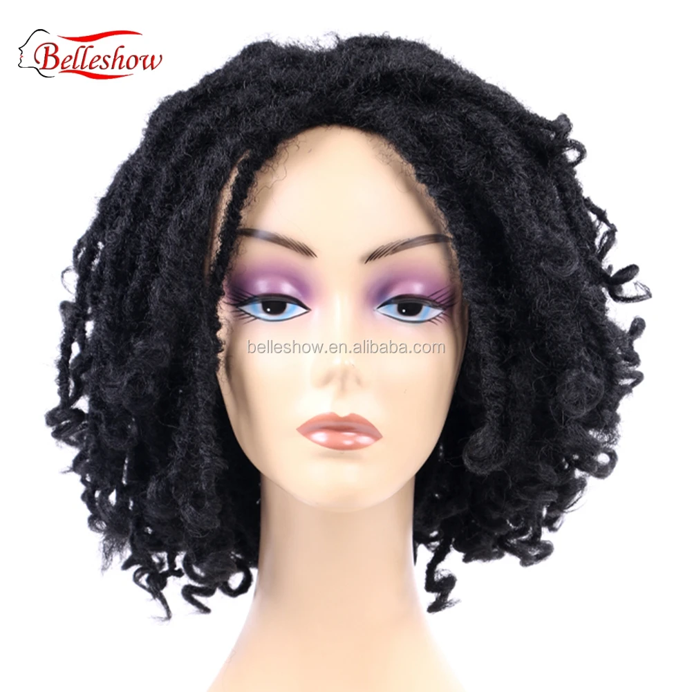 Perruque Synthétique Courte Tressée Noire,1 Pièce,Perruque Africaine De ...