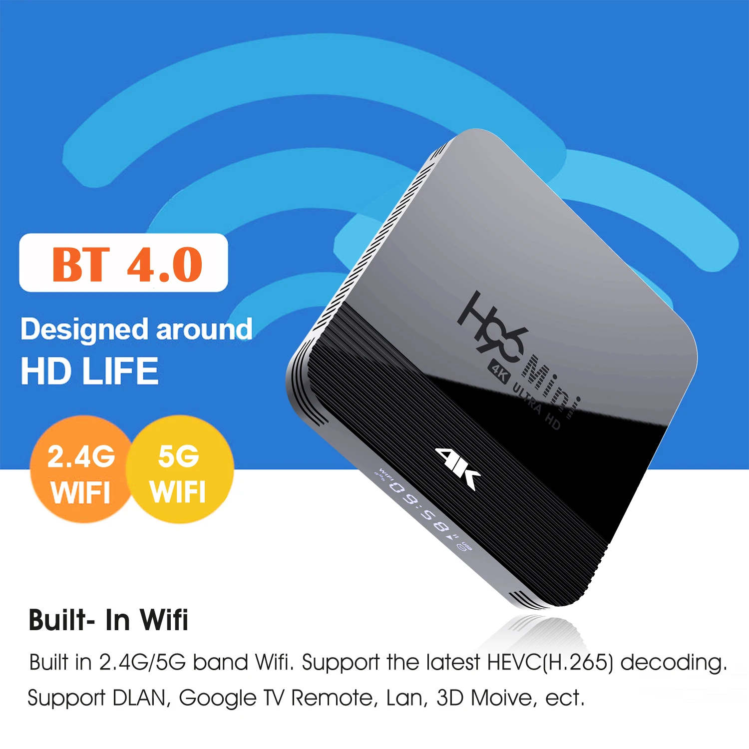 H96 Mini H8 Android 9.0 TV Box - 4K Media Player with 2GB RAM, 16GB ROM ...