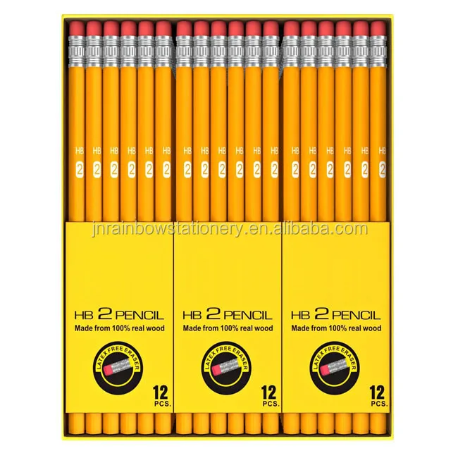 Cheap Customized 2# Yellow Pencil HB with Eraser