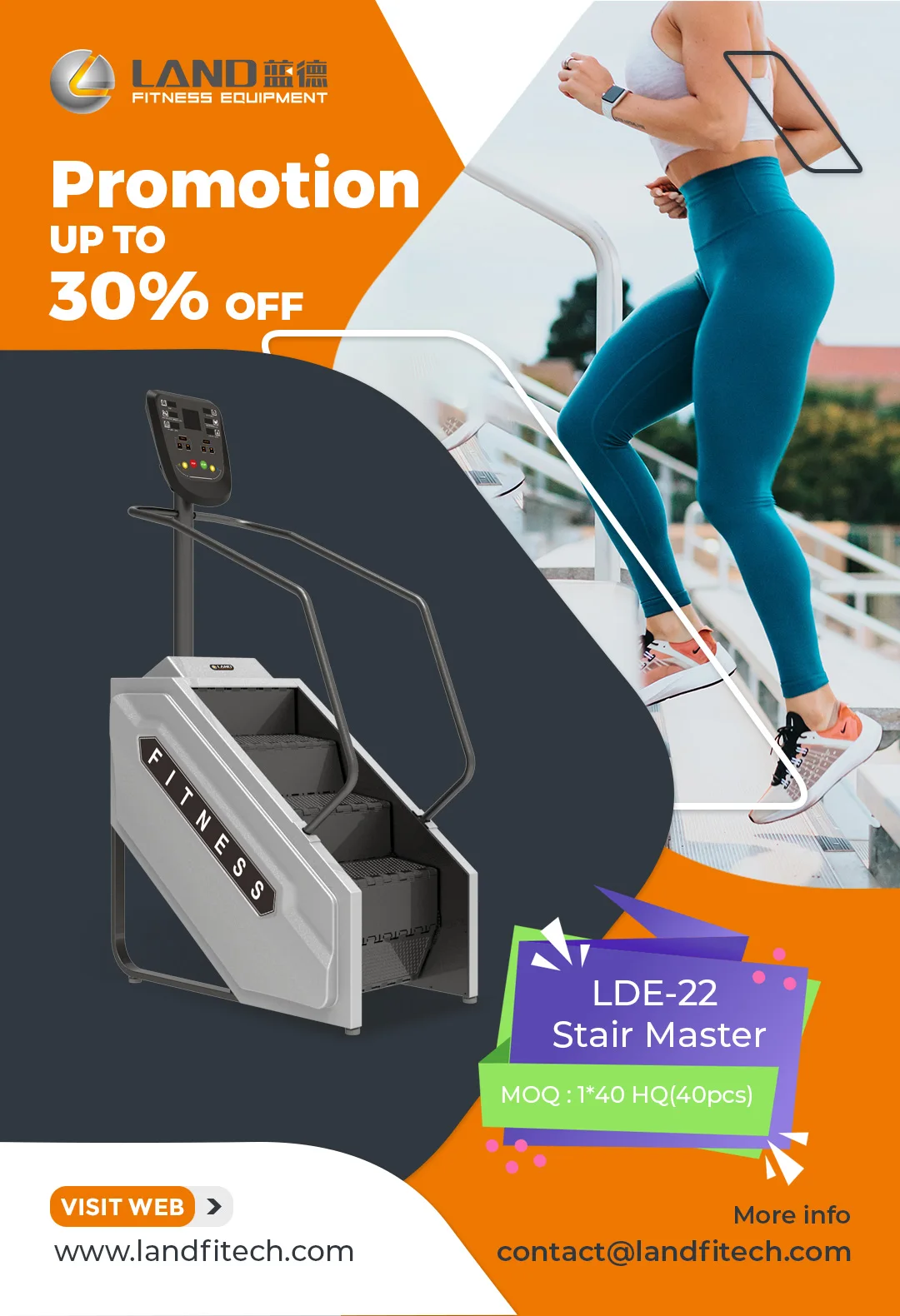 Land Fitness Equipment Stairmaster Machine Climber Machine Stair ...
