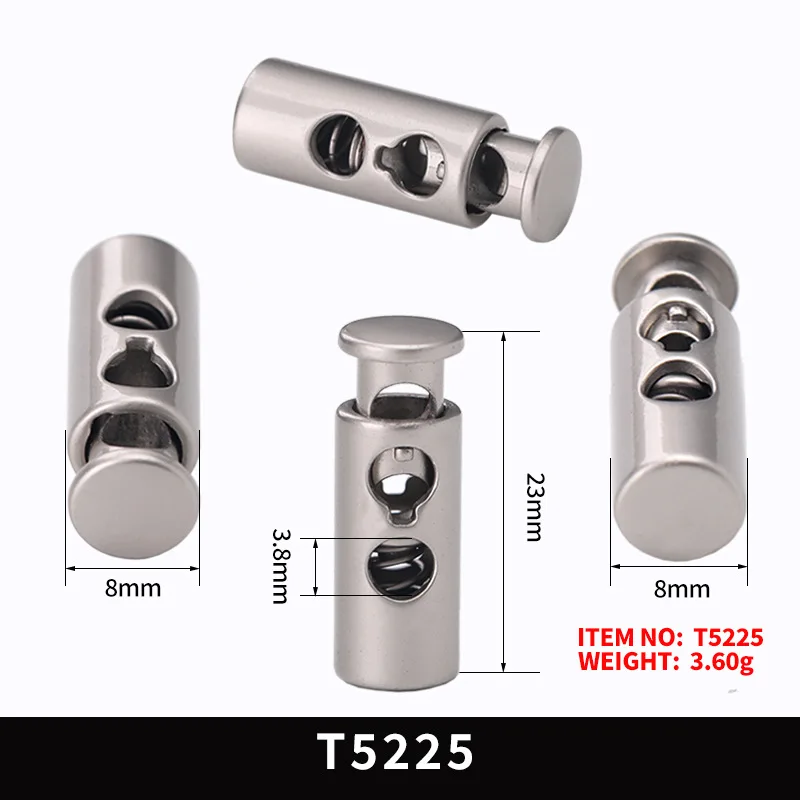 Cylindrical Vertical Two-Hole Double-Hole Metal Elastic Drawstring ...