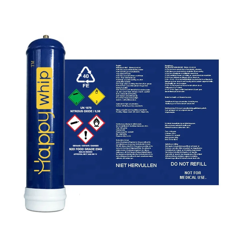 Factory Food Grade Disposable Cylinder Nitrous Oxide N2o N20 Nos 580g ...