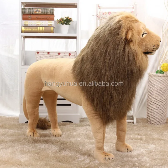 Realistic Plush Standing Lion - Life Size Stuffed Toy