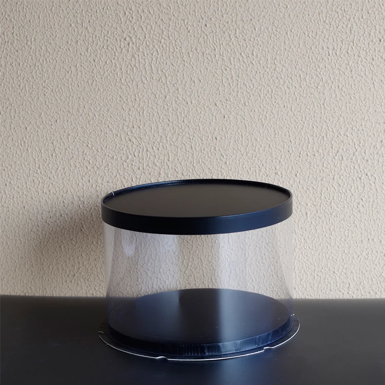 2020 Black Paper Lid Round Transparent Cake Box - Wanze
