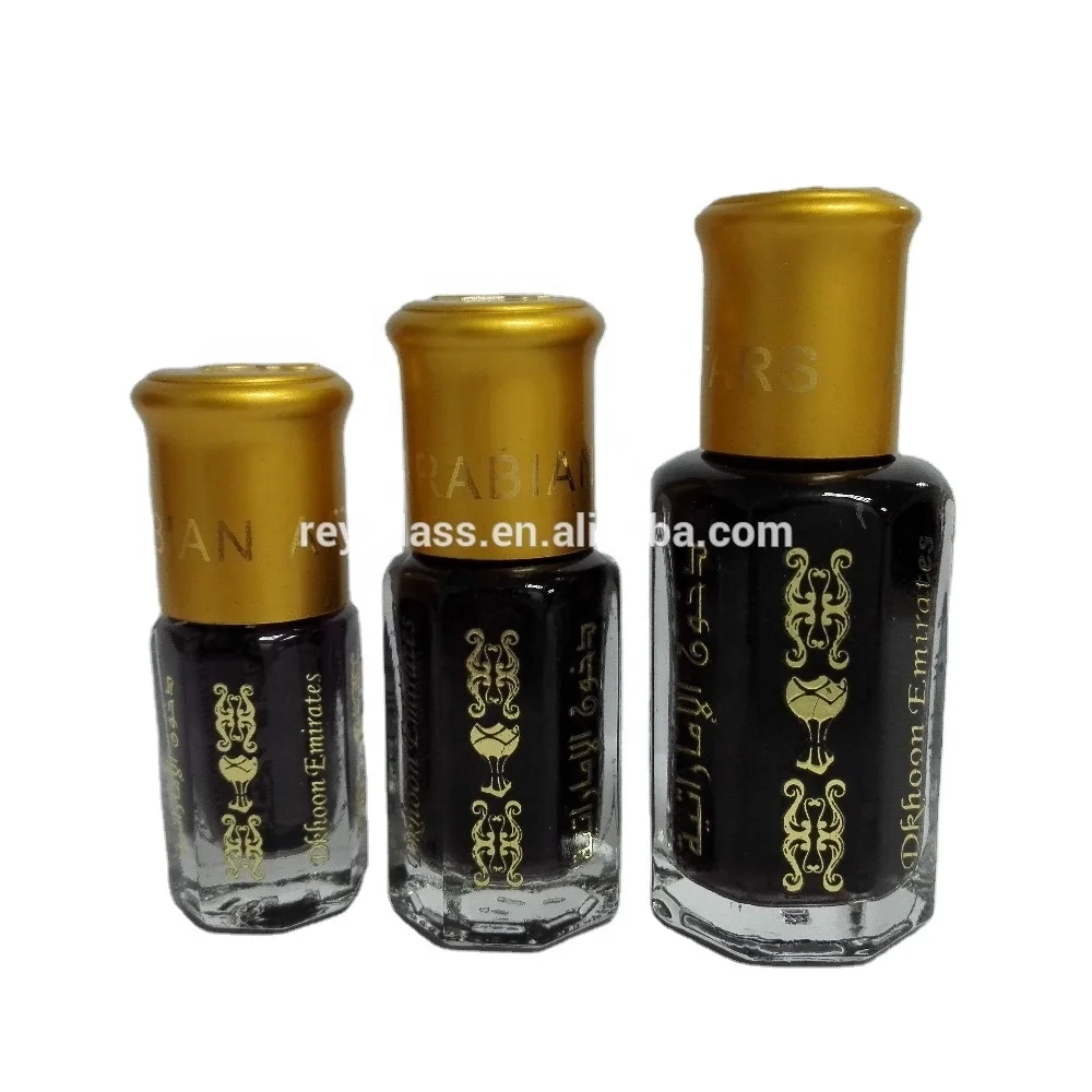 Empty Tola Bottle For Oud Oil 3ml 6ml And 12ml Glass Bottle With Golden ...