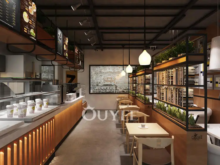 Commercial Coffee Bar Counters Shop Furniture Display Wood Coffee Shop ...