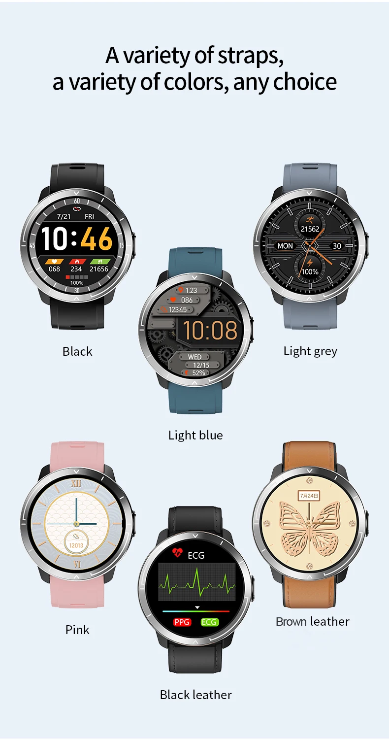 M18 Plus Smart Watch 2021 Body Temperature Smartwatch ECG PPG Accurate ...