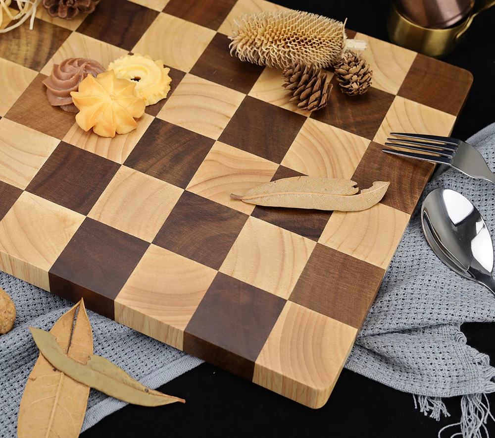 Acacia Wood Cheese Grid End Grain Cutting Chopping Server Block Board ...