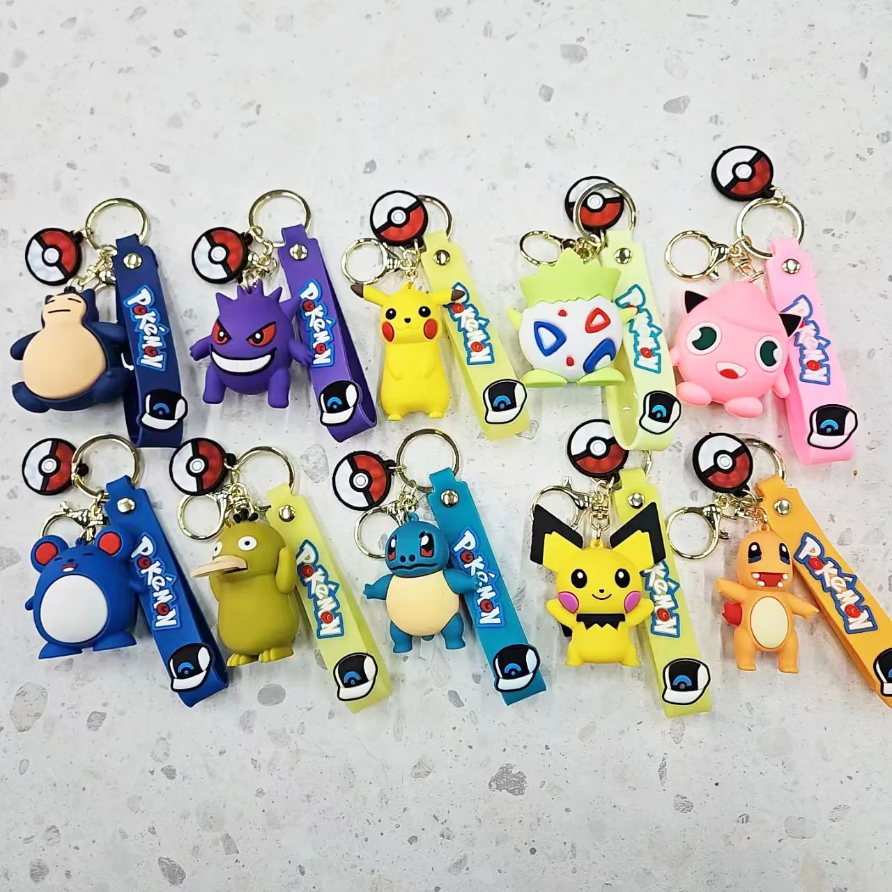 10 Styles Pika Keychains - Cute Pokemon Collectibles