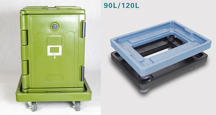 Catering Kitchen Service Plastic Food Container Moving Dolly Trolley ...