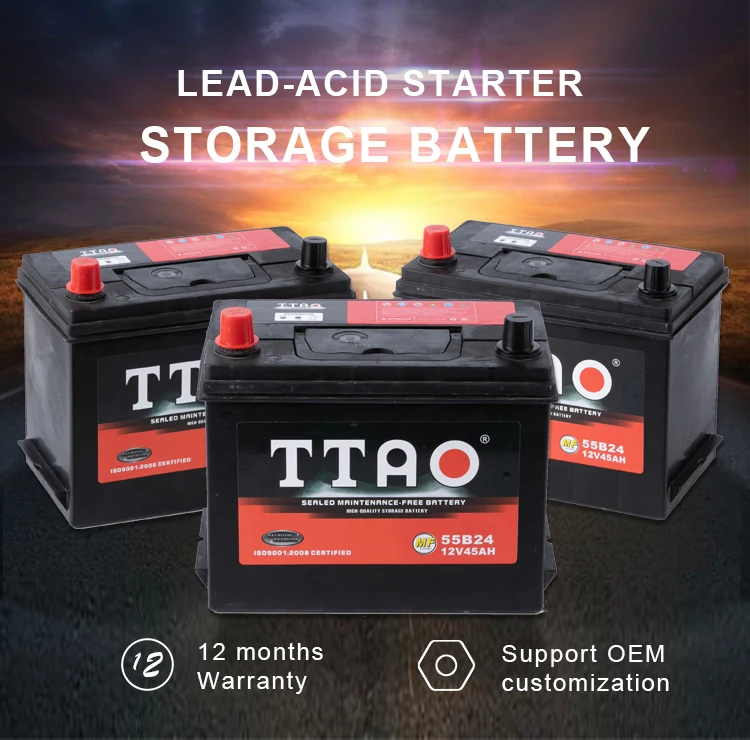 Best Black Handle JIS 55B24 12volta 45AH 50AH MF Battery