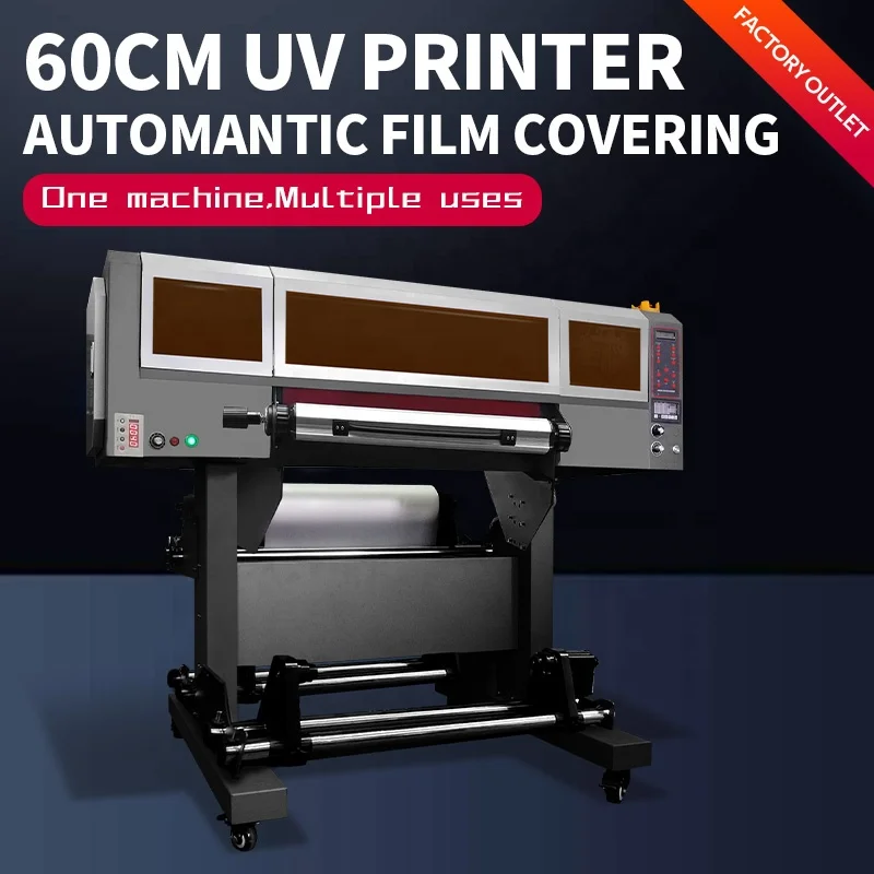 60厘米UV DTF打印机胶卷a B胶卷打印贴纸皮革帆布塑料瓶笔3D UV DTG胶卷打印机| Alibaba.com