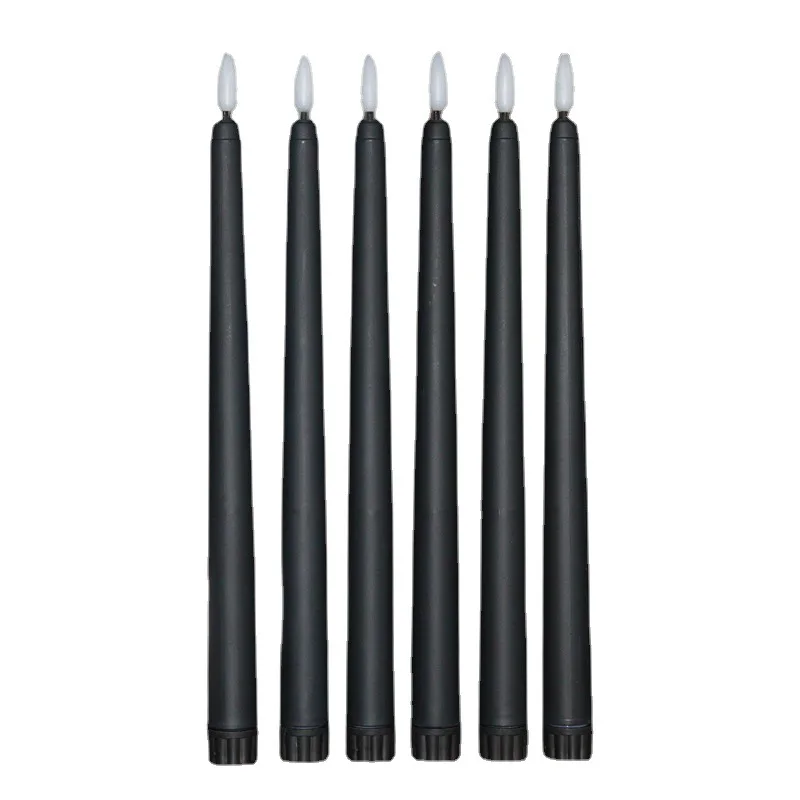 Electronic Flameless Taper Candles Plastic Long White Led Candle Sticks ...