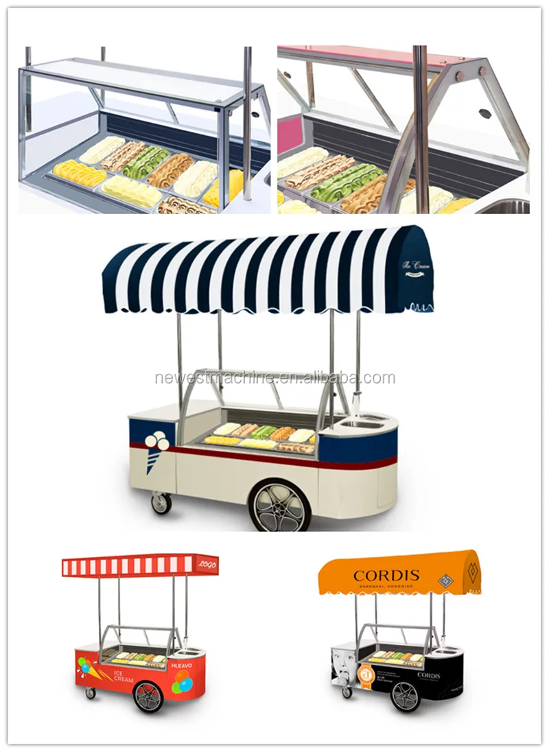 Sell Well New Type Mobile Gelato Cart/ice Cream Refrigeration Trailer ...