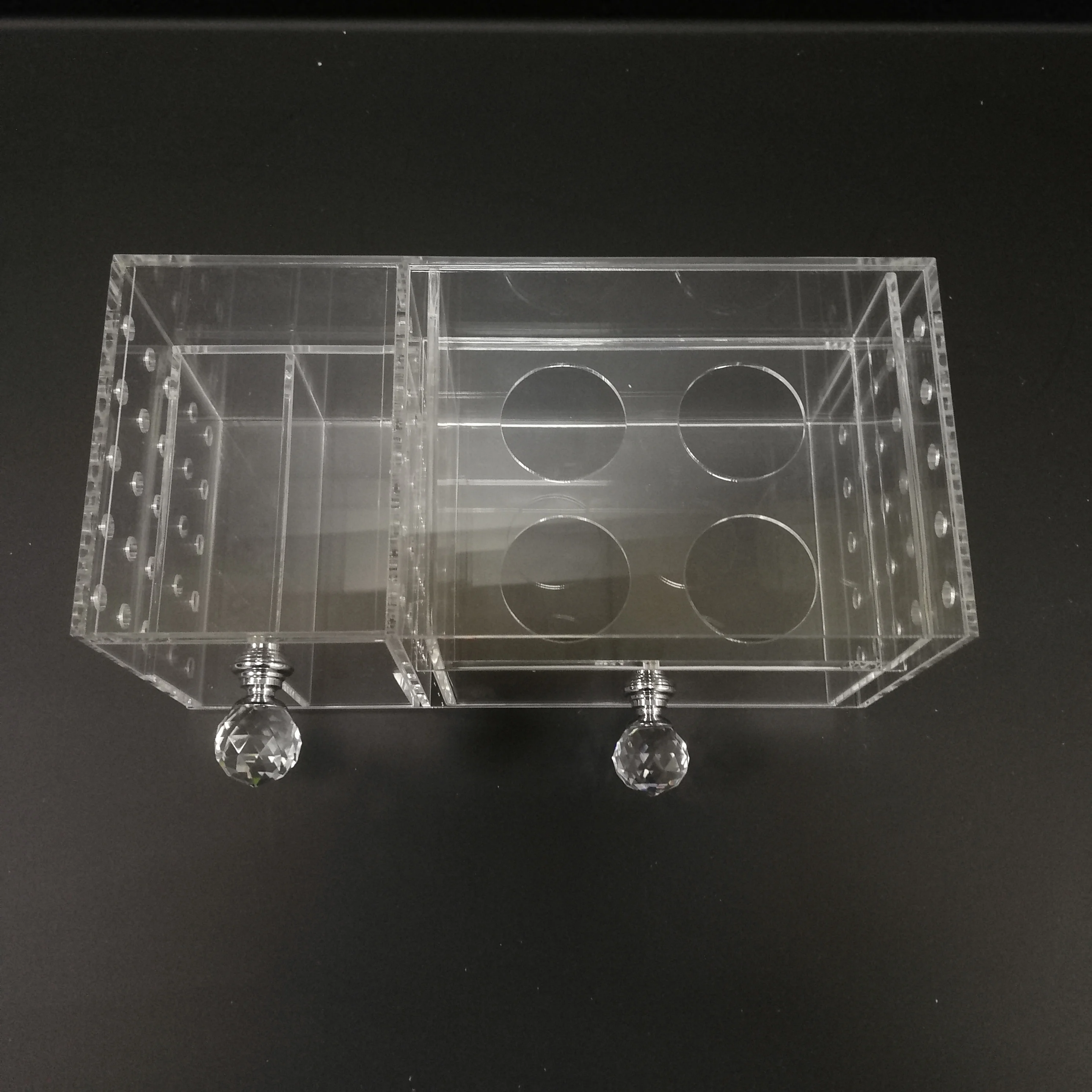 Custom Made Clear Acrylic Makeup Box With Drawer And Compartments For ...