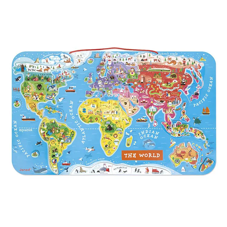 Magnet World Map Puzzle - Educational Fun for Kids Ages 4-8