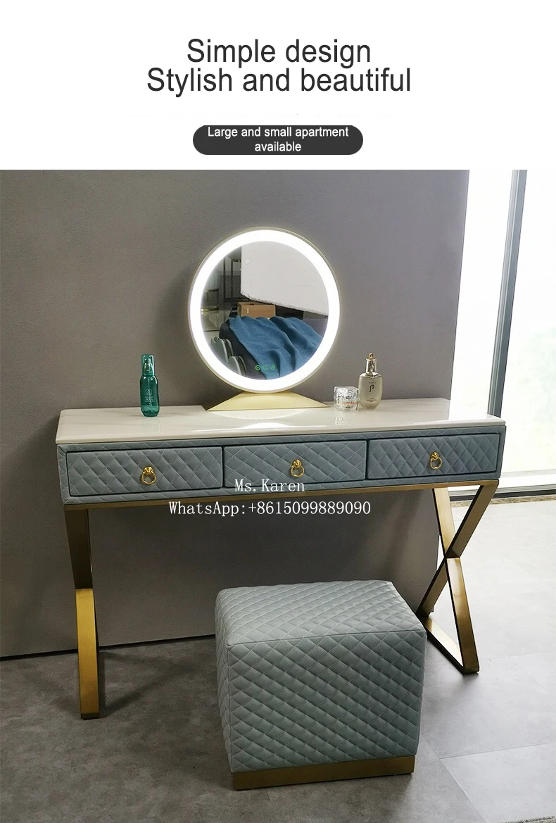 Luxury Style Marble Dressing Make Up Table Dressering Table With Mirror ...