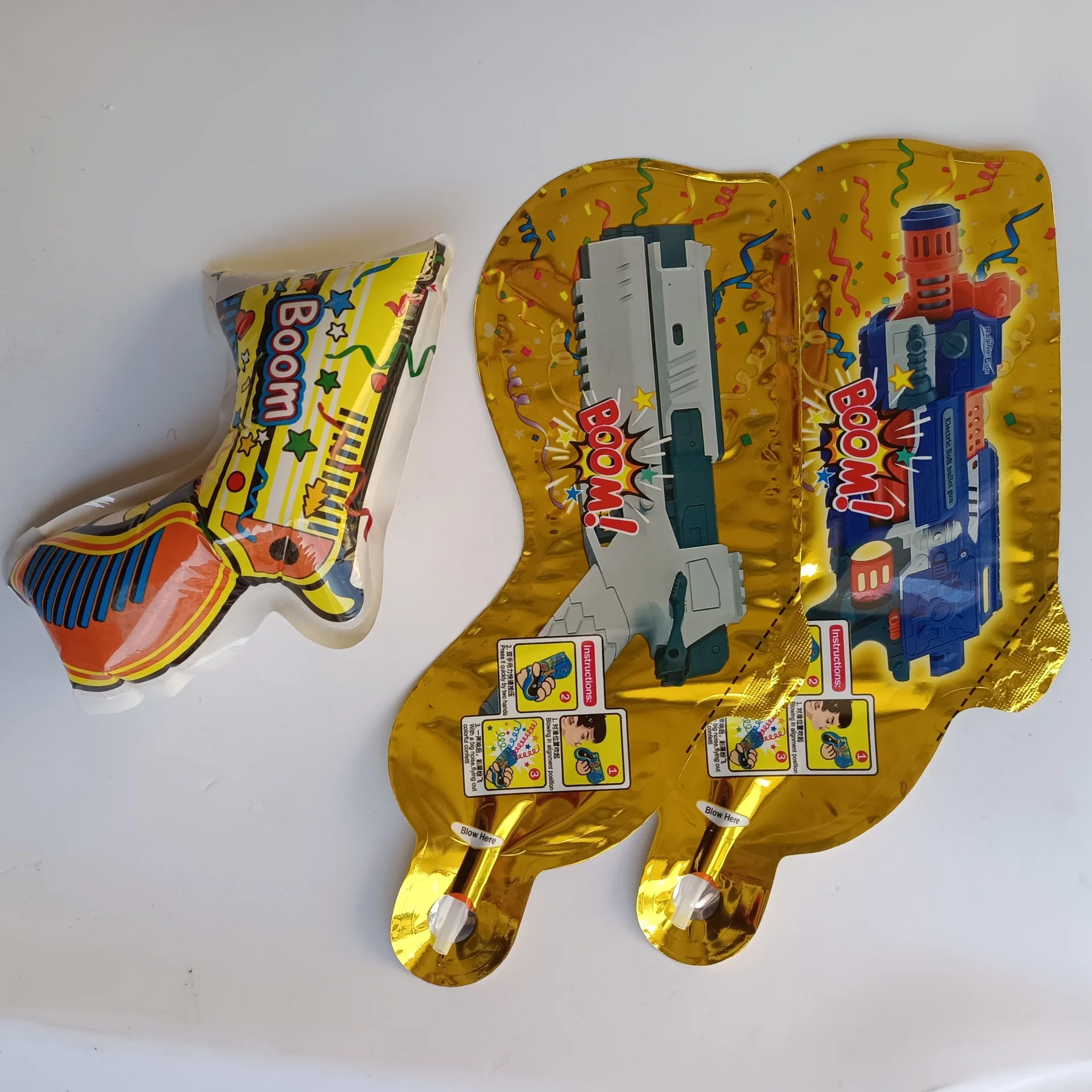 Foil Confetti Party Balloons Toy Gun Inflatable Pistol Wholesale ...