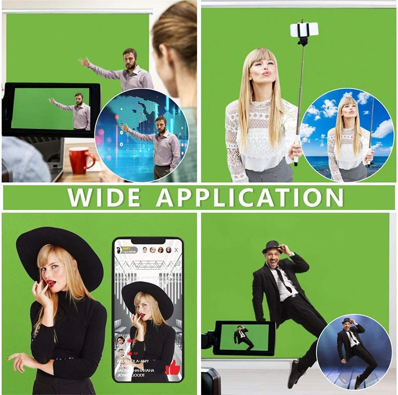 1.8m*2m Green Screen Backdrop - Manual Mountable Chroma Key