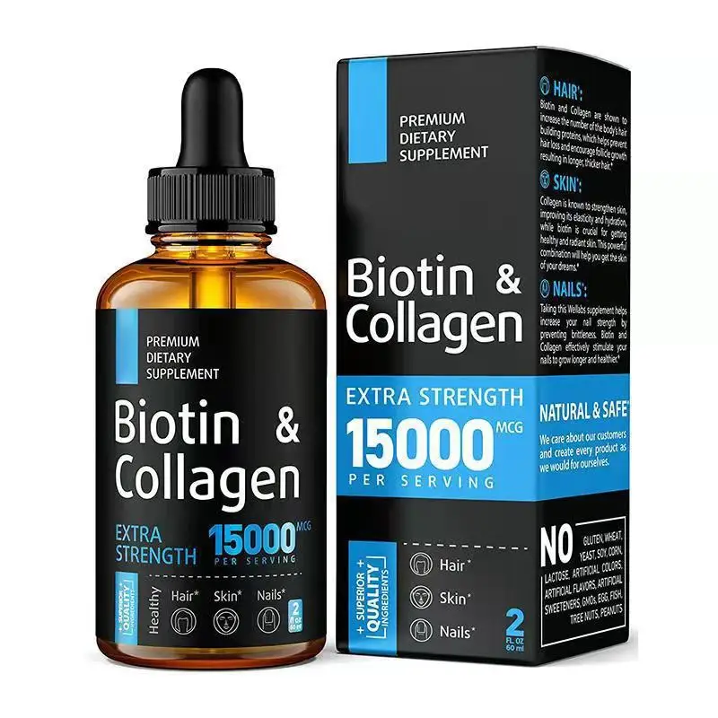 Biotin Collagen Drops Beauty Oral Liquid 15000 Mcg Per Serving Factory ...
