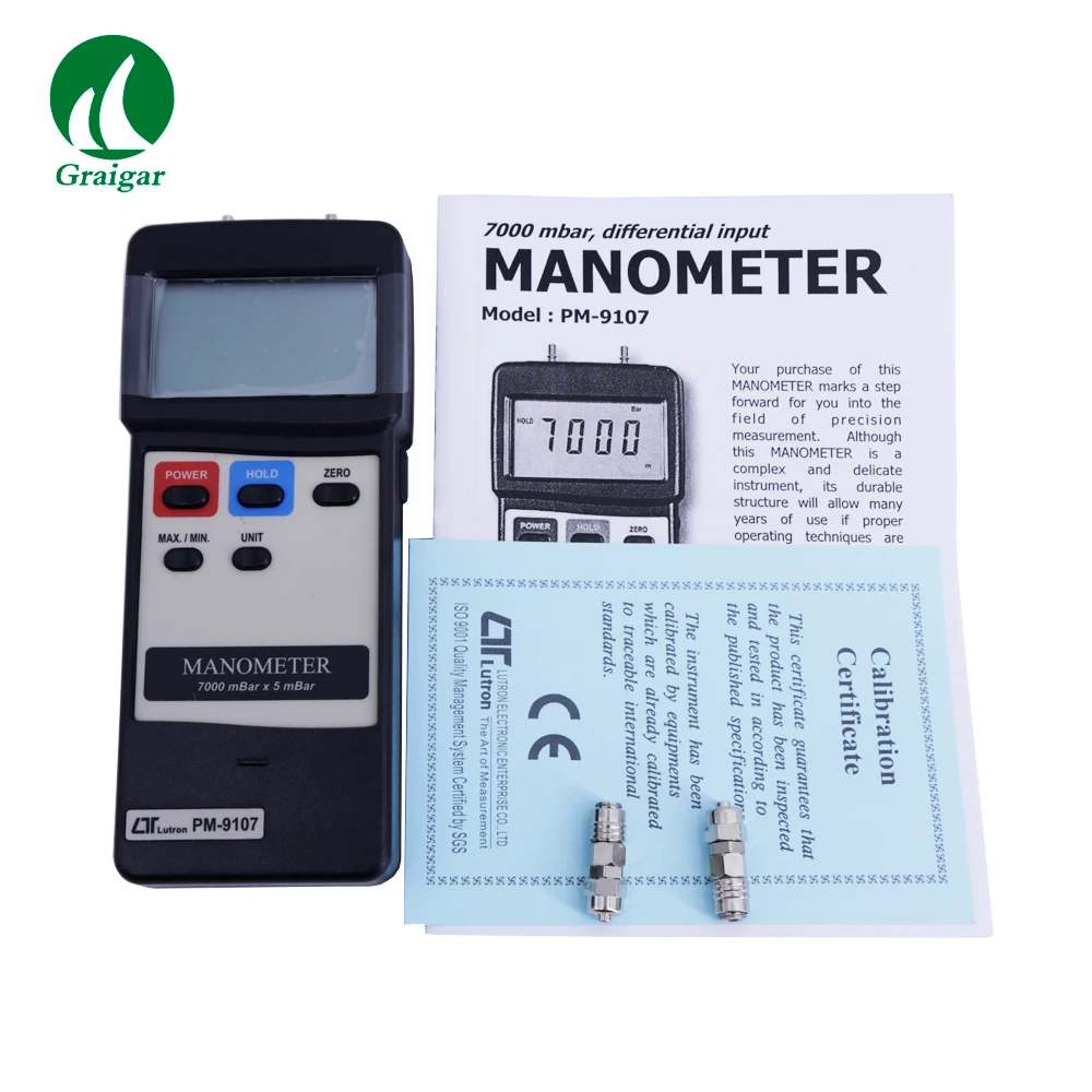 LUTRON PM-9107 Digital Manometer - Precision Pressure Gauge