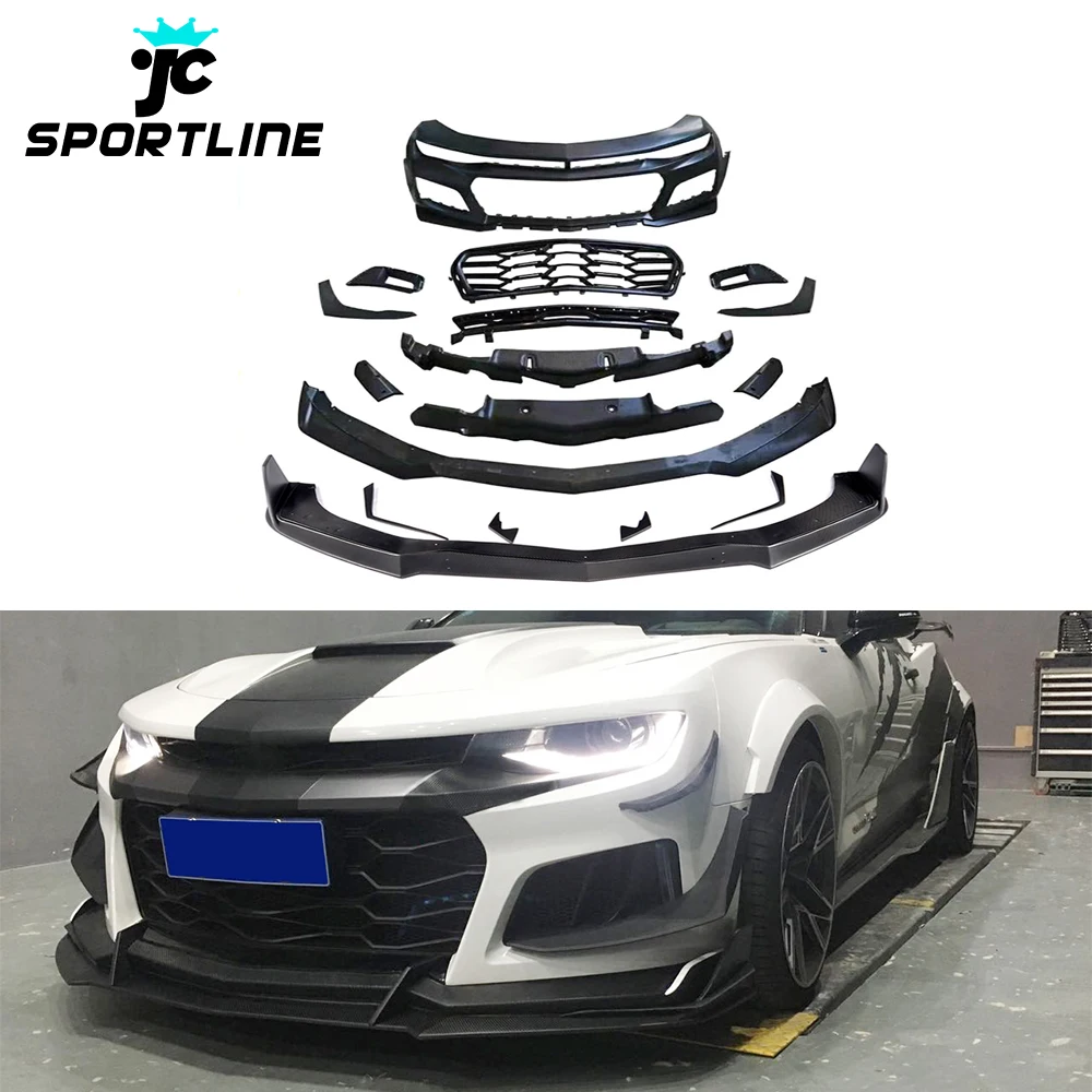 1le Car Bumper With Ss Carbon Front Lip Splitter Canards For Chevy ...